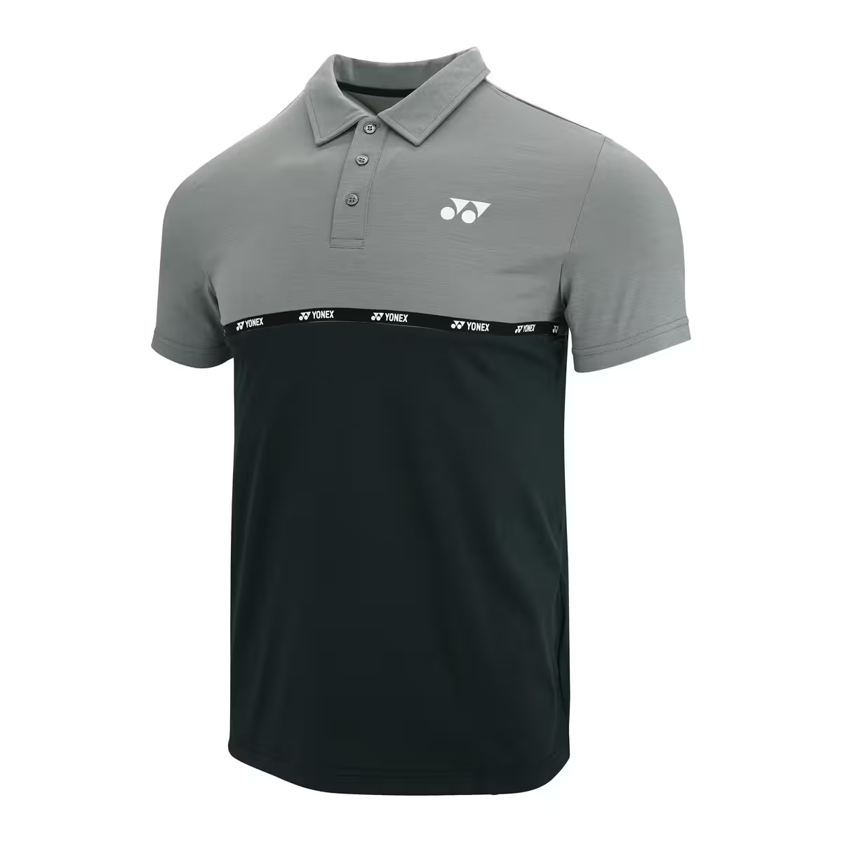 Yonex 2418 Mens Polo Collar T-Shirt Apparel Grey Jet Black – OllSport